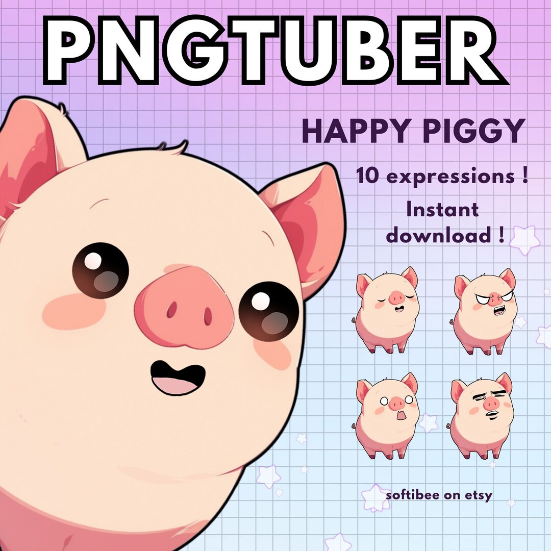 Pig Pngtuber ! X10 V-tuber Premade Png Tuber | Pig Vtuber Model ...