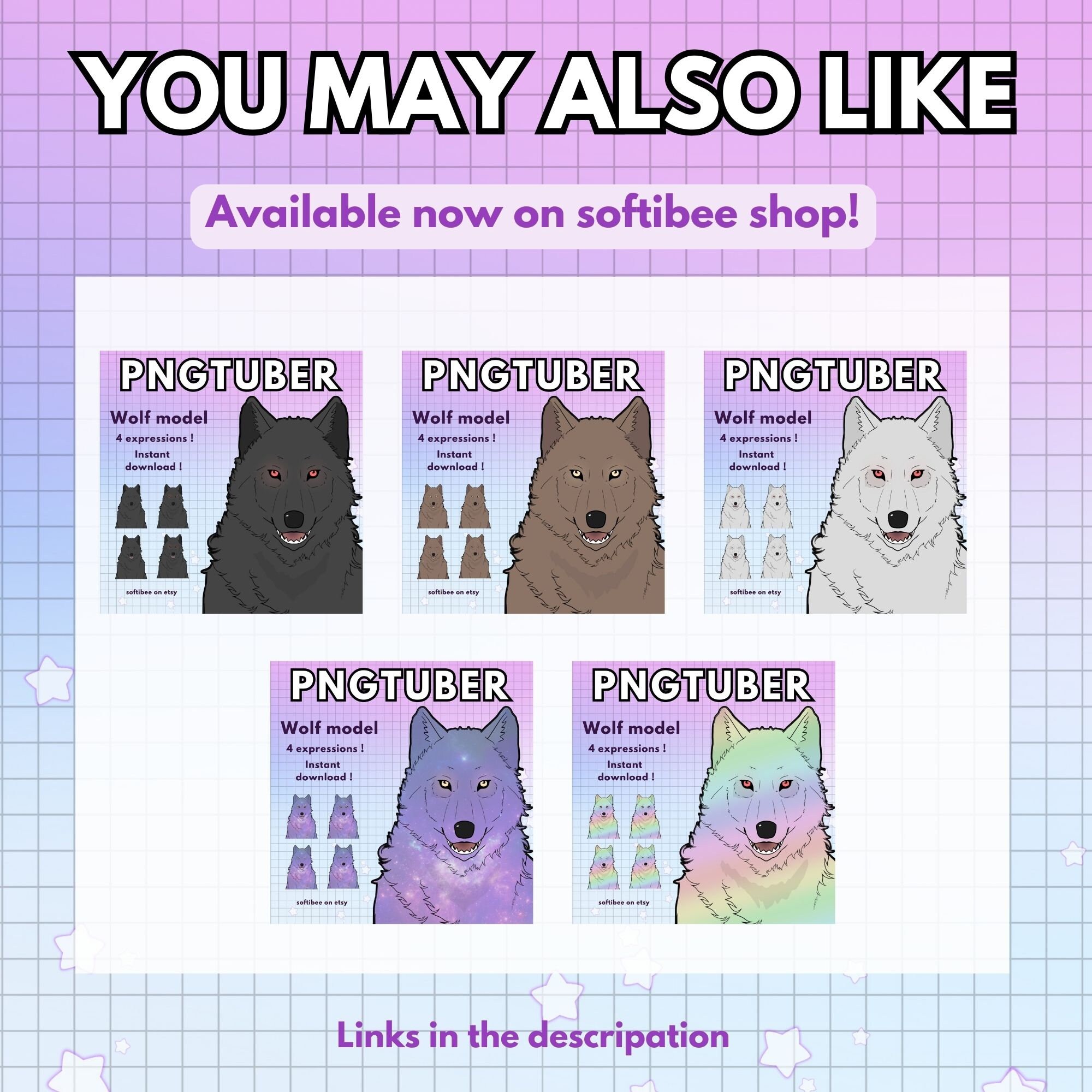 Wolf Pngtuber Model ! Pre-made Vtuber Model / Animal Png Tuber for ...