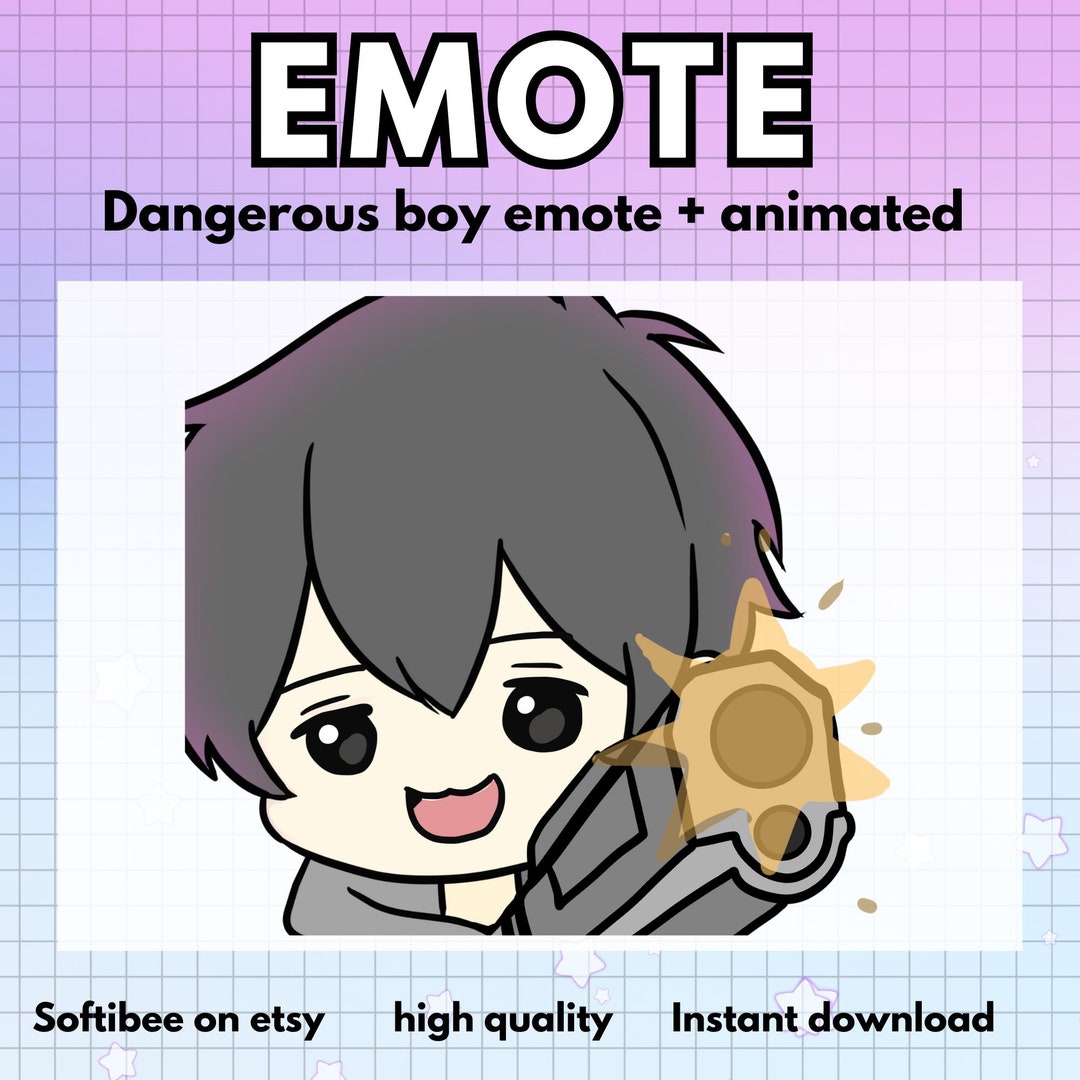 Animated Emote Gun Boy With Black Hair ! Animated Twitch Emotes Single ...
