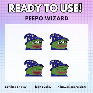 Pngtuber Frog Peepo Wizard ! 4x Funny Png Tuber Premade Pepe Meme Edition for Twitch Vtubers and ...