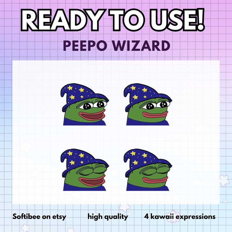 Pngtuber Frog Peepo Wizard ! 4x Funny Png Tuber Premade Pepe Meme ...