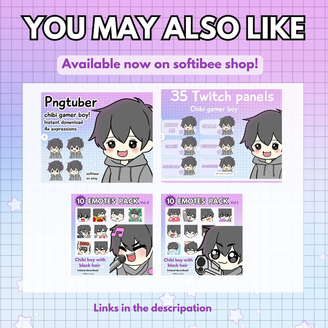 Pngtuber Male ! X4 Png Tuber Meme Boy Anime With Black Hair Vtuber ...