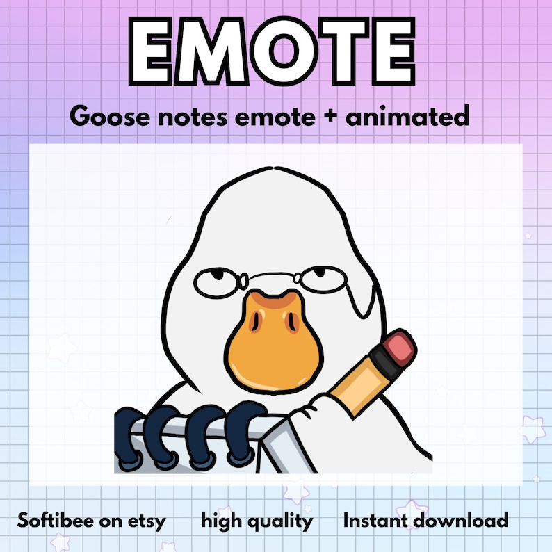 Animated Emote Notes Goose Meme for Streamers Kawaii Anime Gif Twitch ...