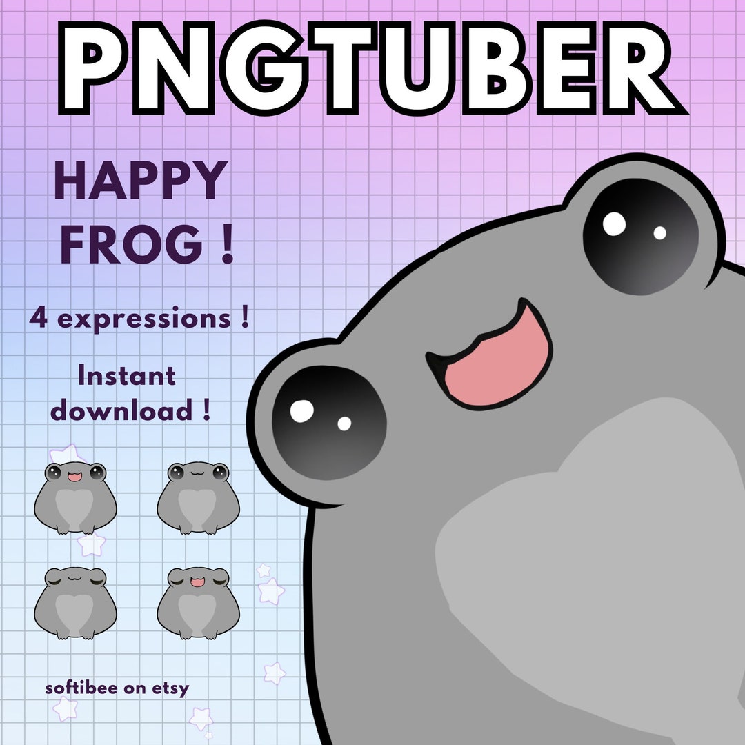 Vtuber Frog ! 4x Png Tuber Cute Frog Desings - Dark Frog Pngtuber Model - for Twitch Youtube ...