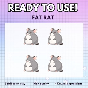 Rat Pngtuber Funny Vtuber Model for Twitch | 4x Grey Png Tuber Reactive ...
