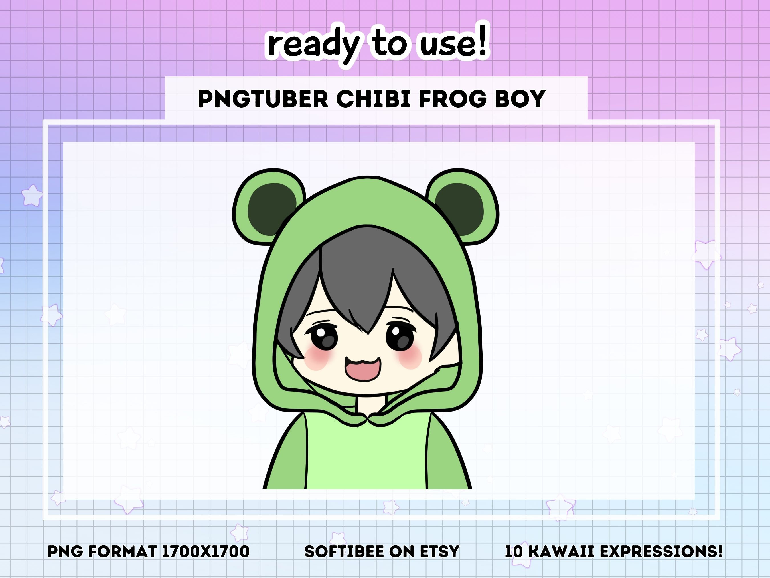 Pngtuber Frog Boy ! X10 Png Tuber Black Boy Animeforg Vtuber Model Male ...