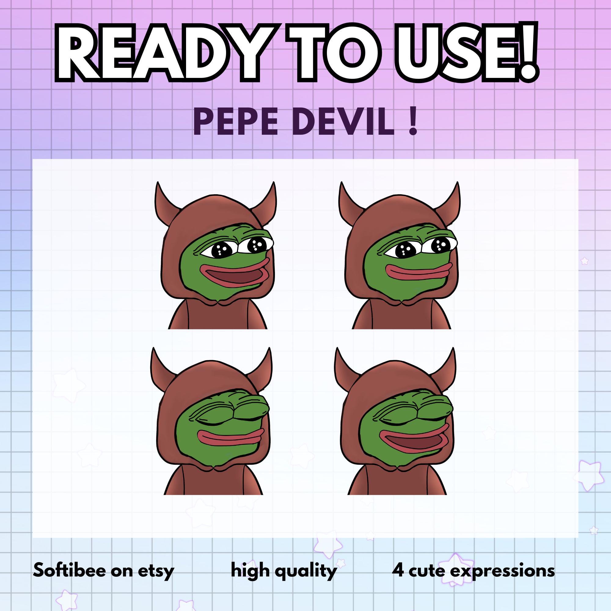 Pngtuber Frog Pepe Vtuber | Red Devil Edition | 4x Reactive Png Tuber ...