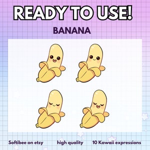 Pngtuber Banana ! 4x Banana Vtuber Model Food Png Tuber Avatars | Kawaii Reactive Discord Model ...
