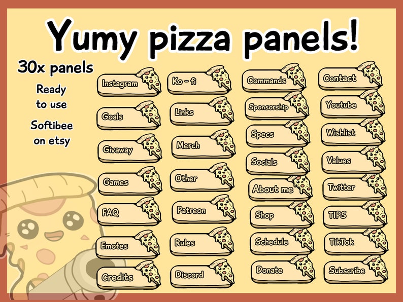 Twitch Panels Chibi Pizza! 30 Chibi Twitch Panels Cute Gaming Anime ...