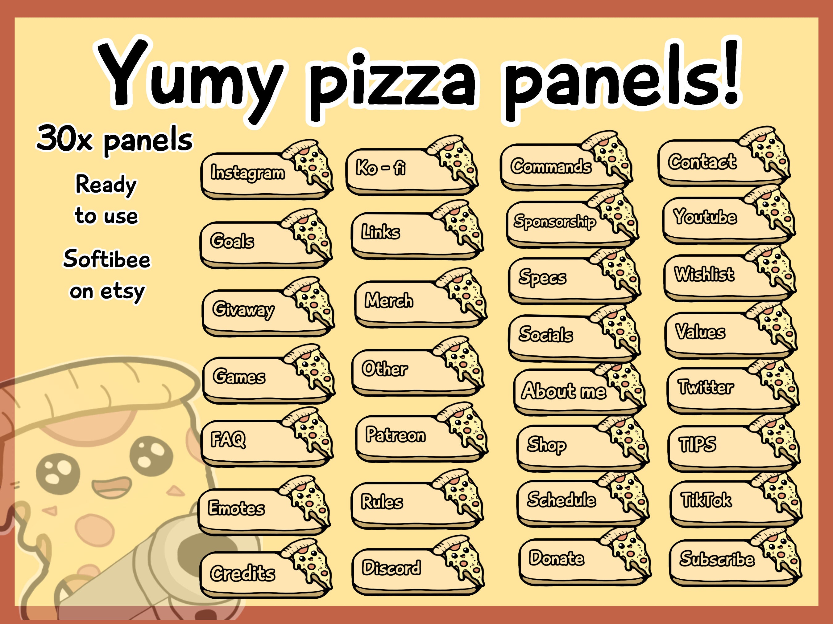 Twitch Panels Chibi Pizza 30 Chibi Twitch Panels Cute Gaming Anime ...