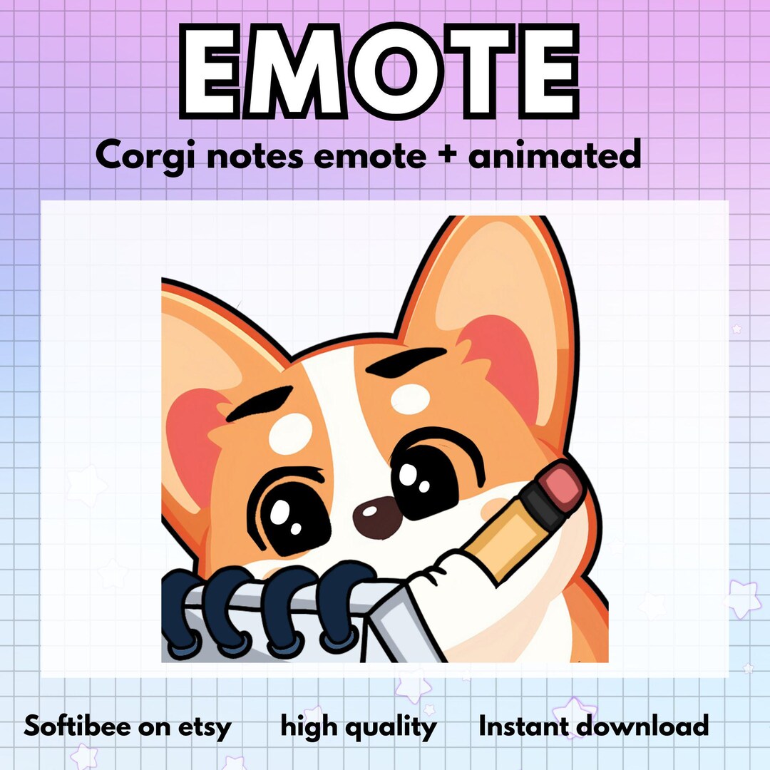 Taking Notes Emote Animated Emote Corgi Animated Twitch Emotes Single ...