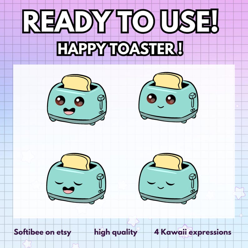 Pngtuber Toster | Bread Chibi Boy Png Tuber Premade (4 Emotions ...