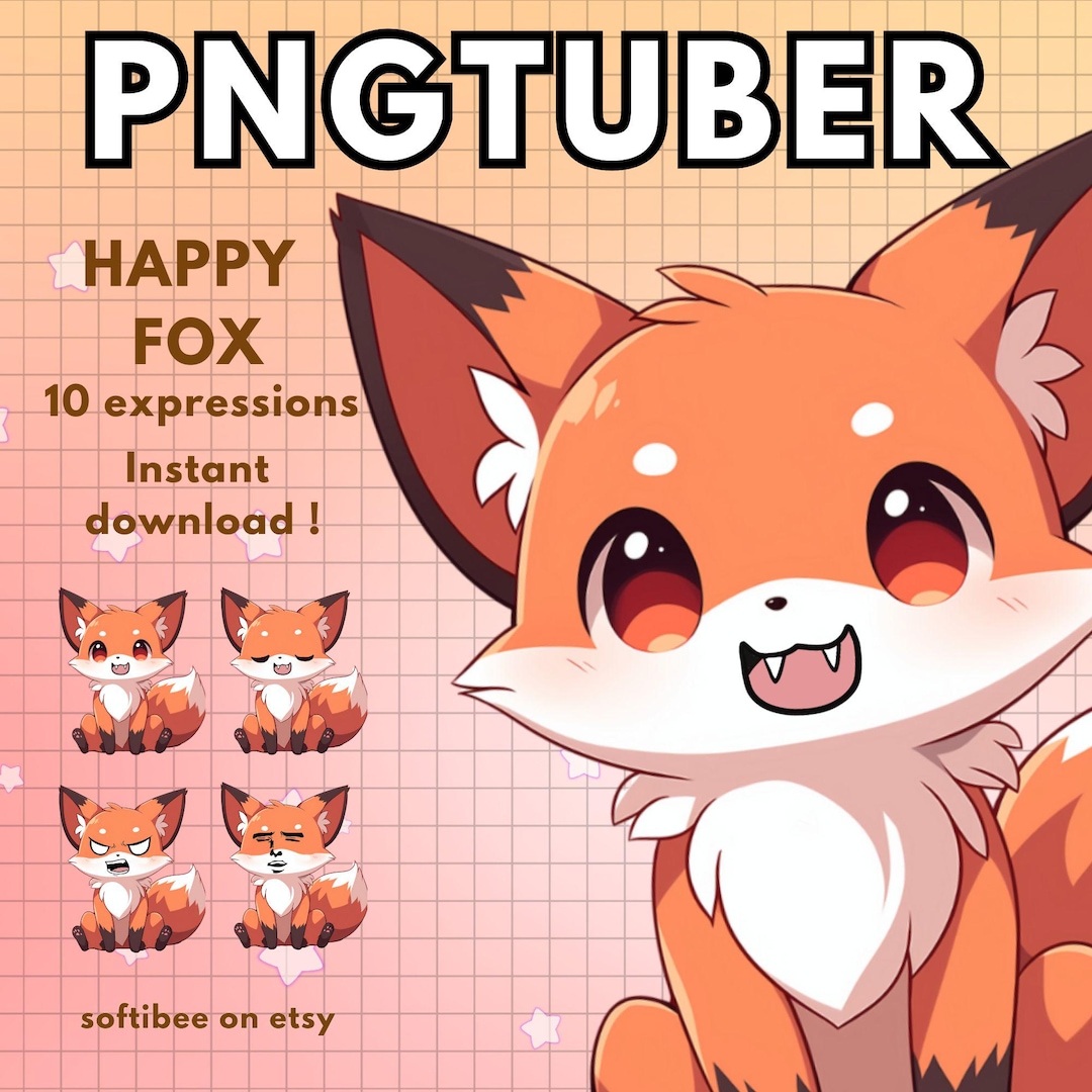 Modelo Fox Pngtuber Lindo 10x Chibi Png tuber Avatares para Twitch ...