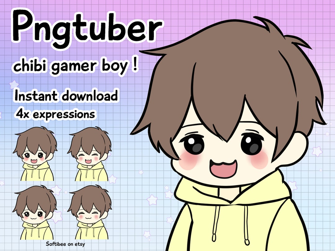 Gamer Boy PNG Tuber / Pngtuber Male Yellow Avatar for Twitch Vtuber ...