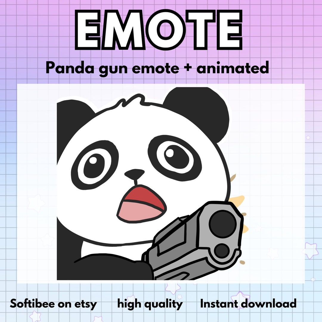 Animated Panda Emote Funny Gun - Twitch GIF Meme Awkward Emote for ...