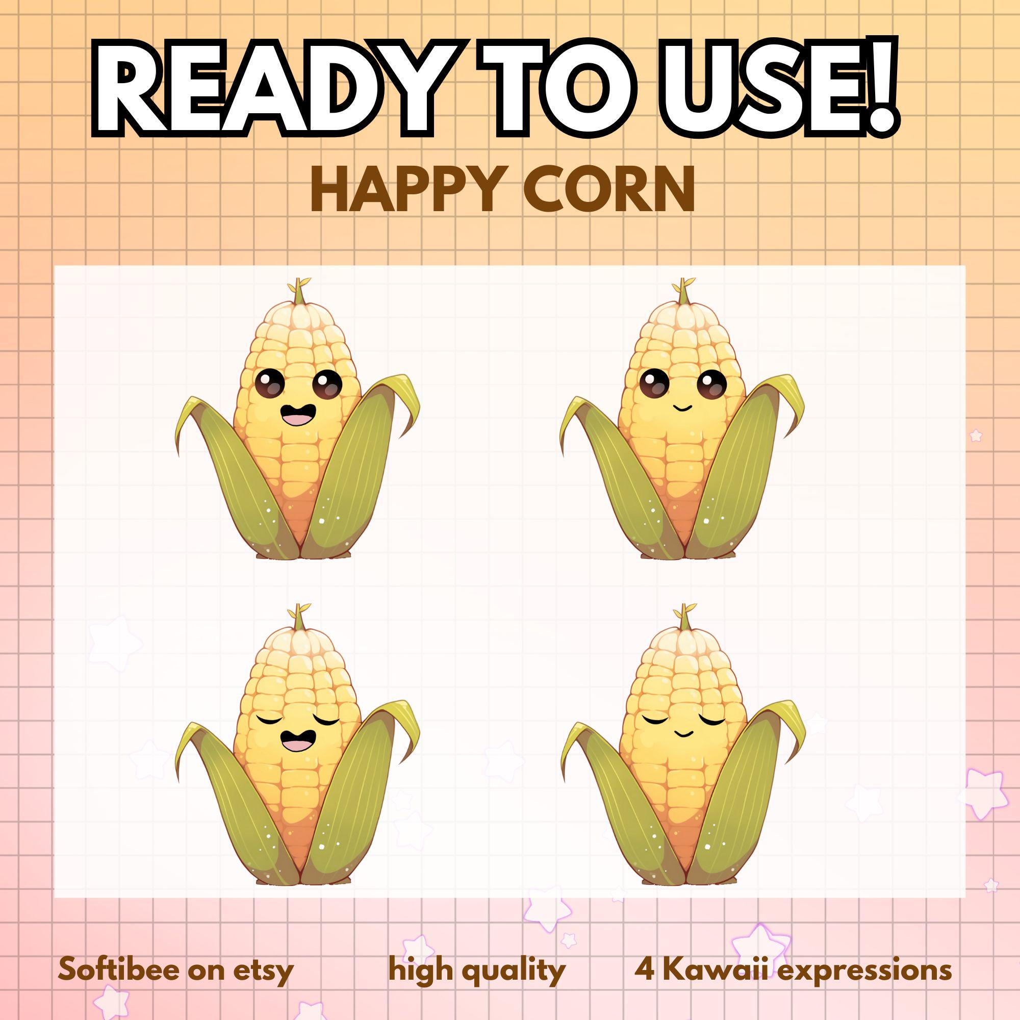 Png Tuber Corn ! 4x Cute Corn Vtuber Premade Giftuber Food for Vtubers ...