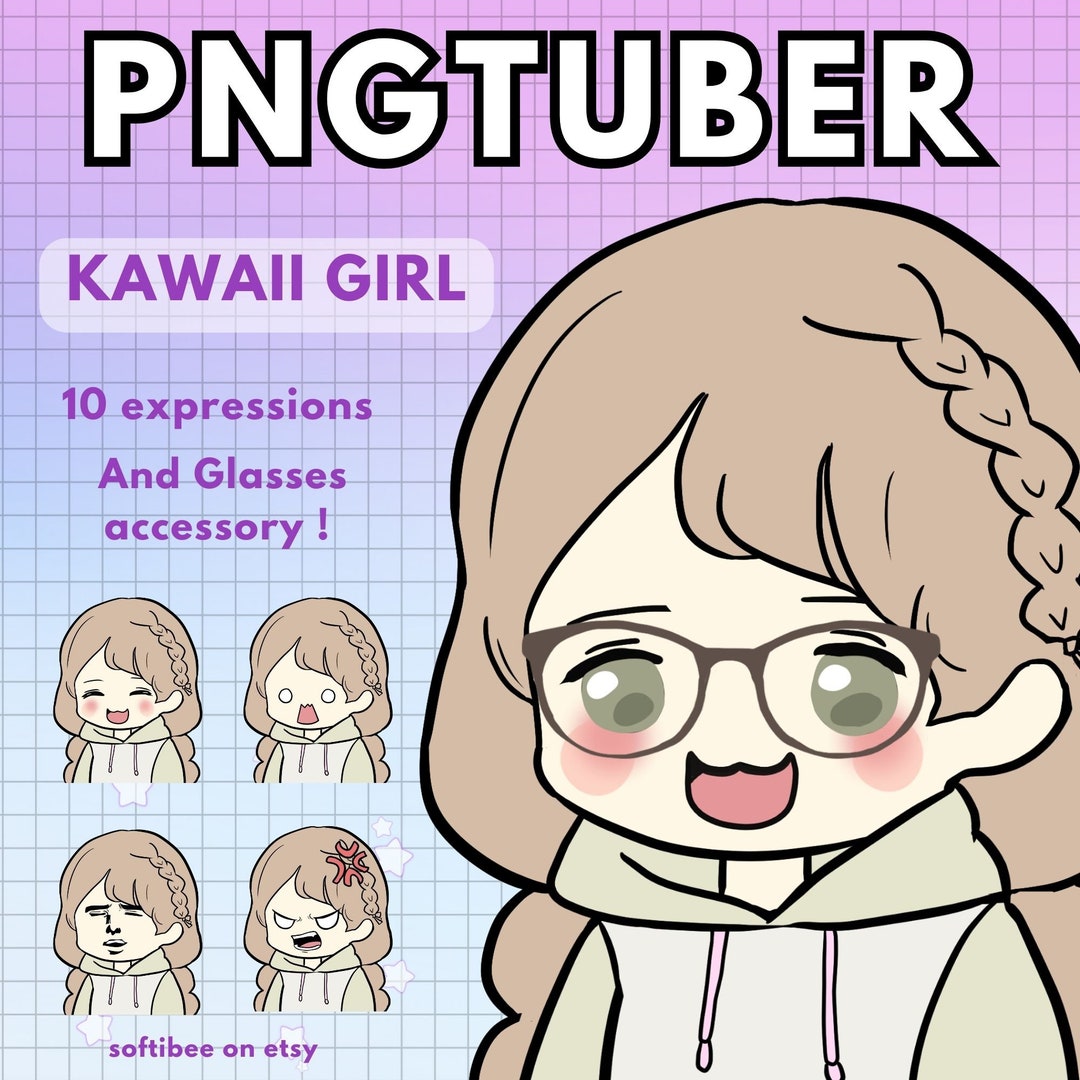 Reactive Pngtuber Twitch Overlay | Cozy Pngtuber Girl With Blond Hair ...