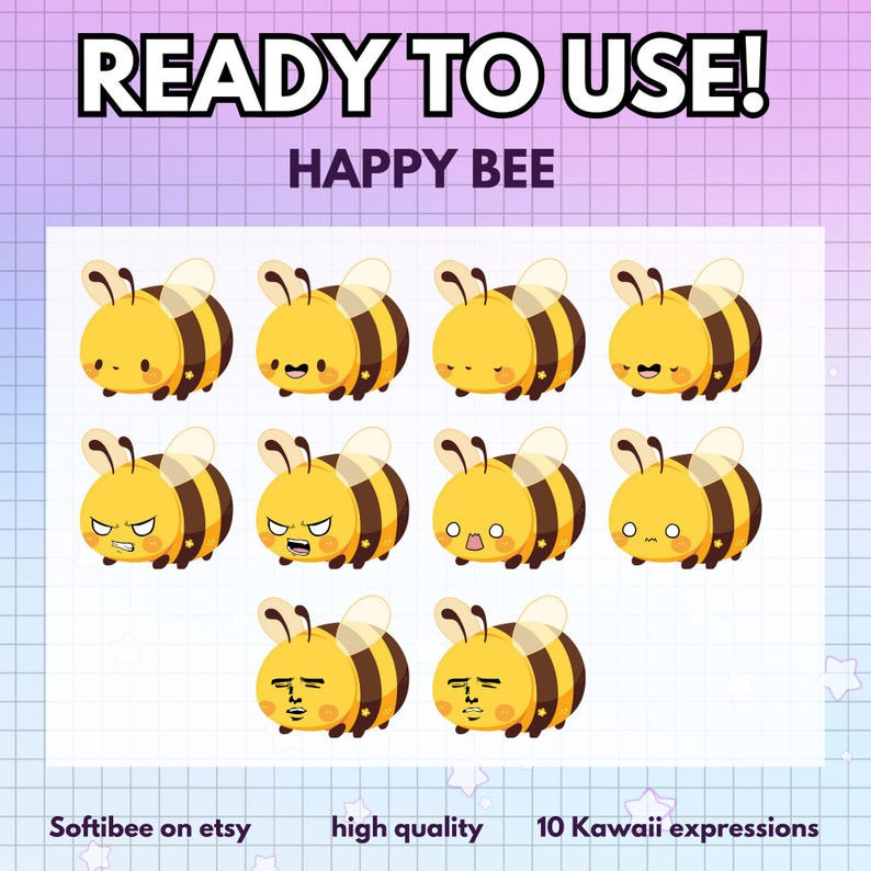 Pngtuber Bee ! X10 Chibi Bee Png Tuber Kawaii Vtuber Model for Twitch ...