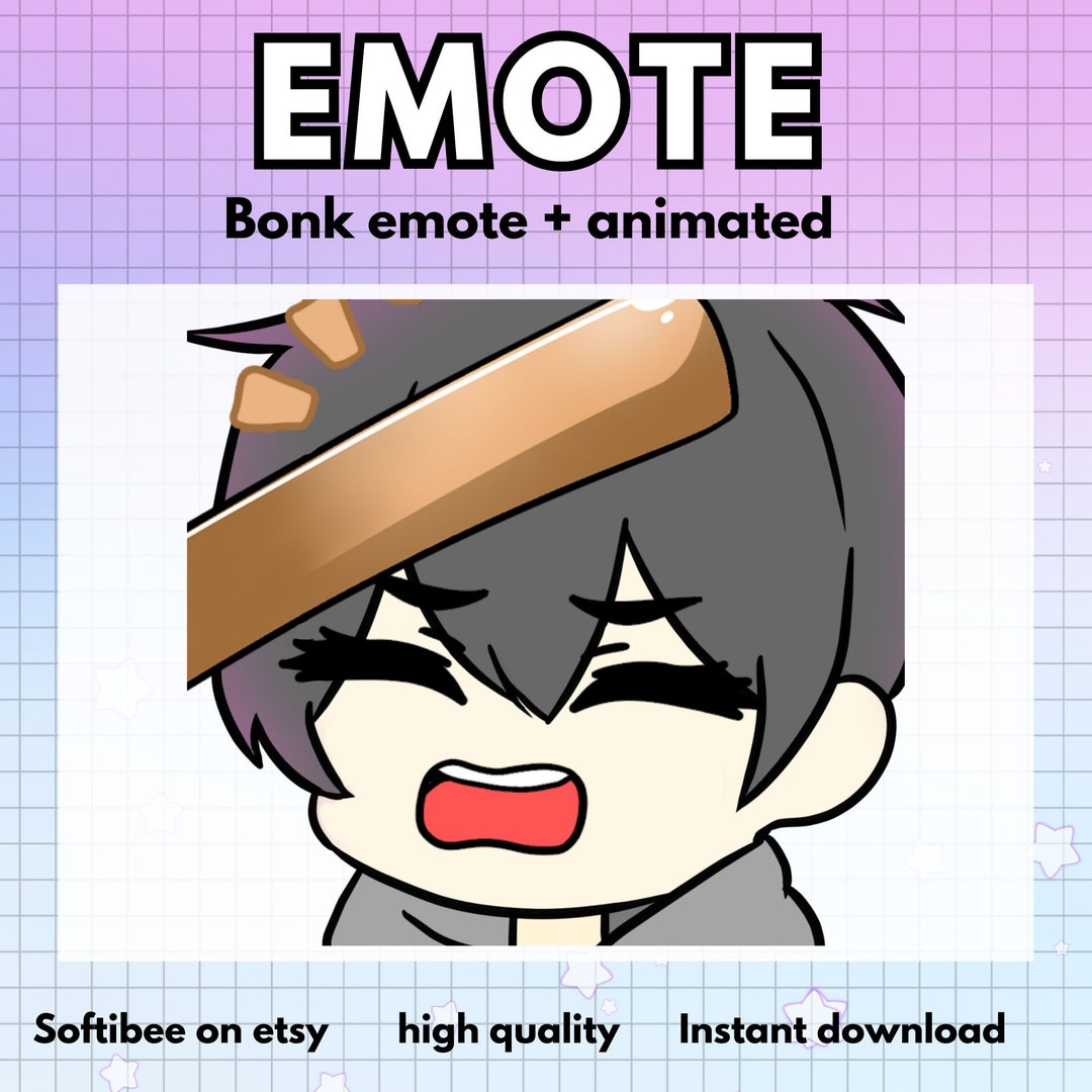 Animated Emote Bonk Boy With Black Hair Animated Twitch Emotes Single ...