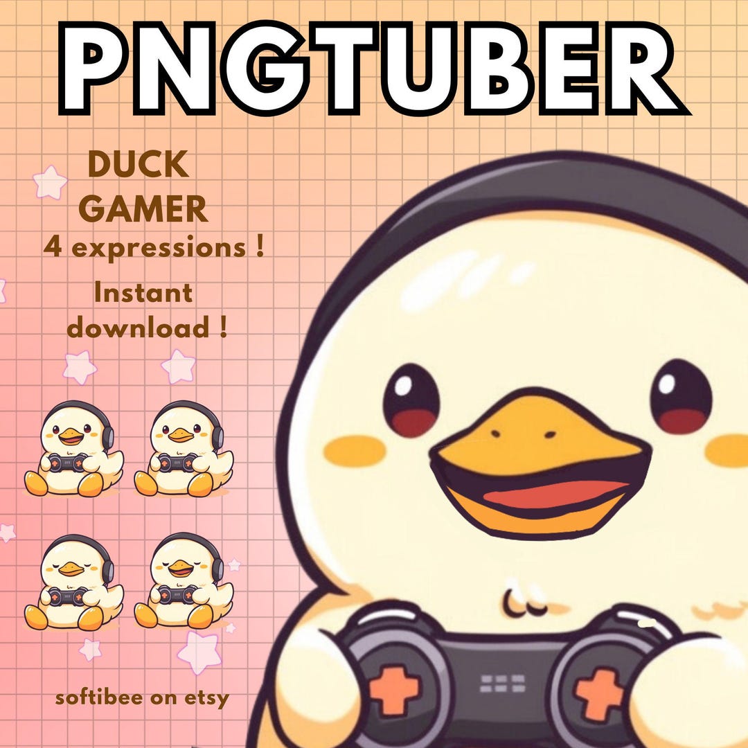 Duck Png Tuber Twitch Gamer Bird Vtuber Model for Streaming | 4x ...