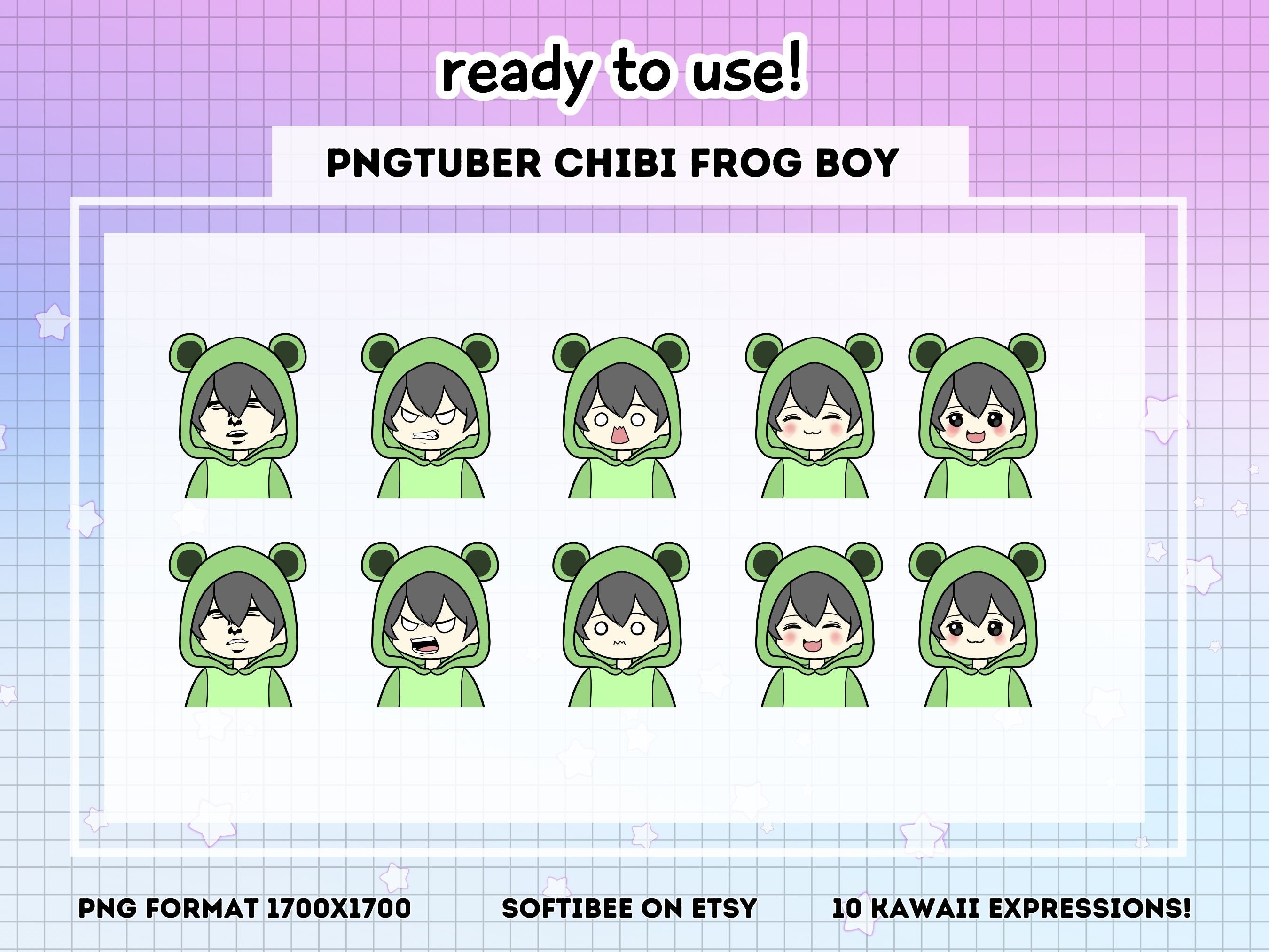 Pngtuber Frog Boy X10 Png Tuber Black Boy Animeforg Vtuber - Etsy