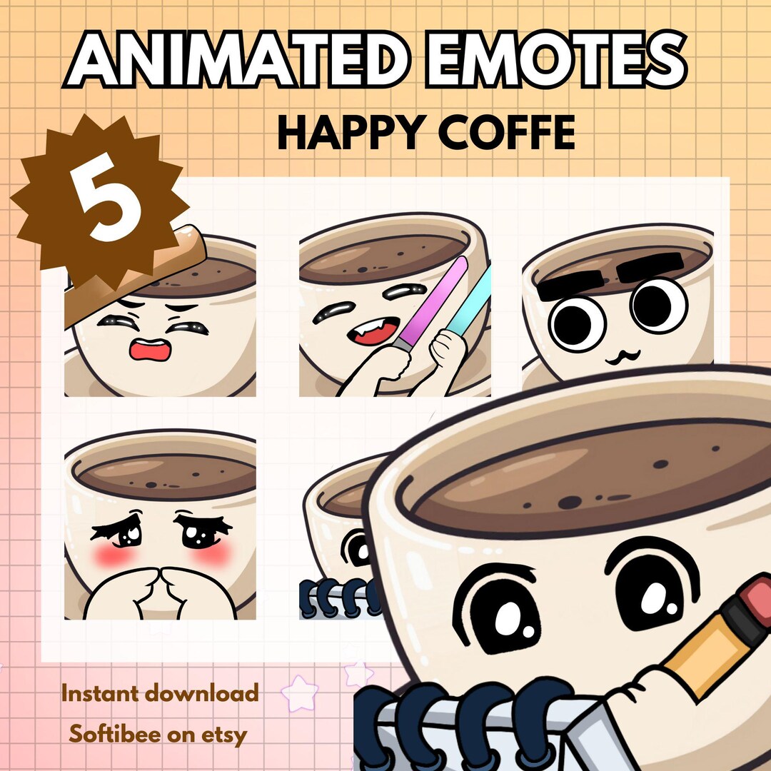 Animated Emotes Coffee Cup Pack X5 Animated Coffee Emotes for Twitch ...