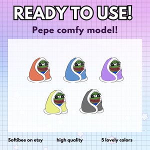 Vtuber Frog Pepe for Twitch | 4x Pepe Under Blanket Cozy Pngtuber ...
