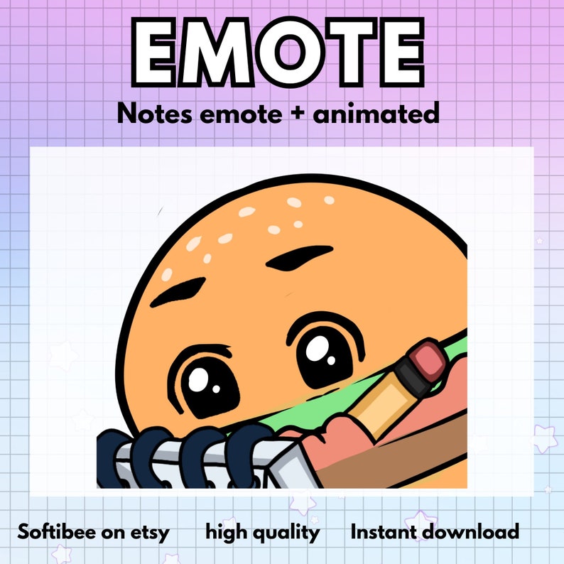 Taking Notes Emote Animated Emote Burger Animated Twitch Emotes Single ...