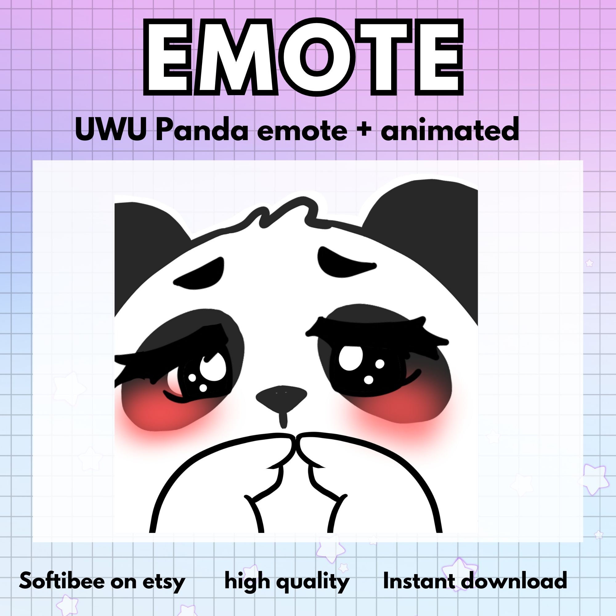 Uwu Animated Emote Panda Kawaii ! Animated Twitch Panda Emotes Single ...