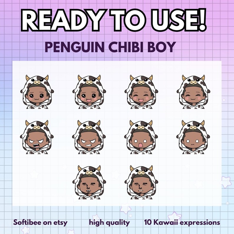 Dark Skin Vtuber Avatars for Streaming on Twitch & Youtube! 10x Penguin ...