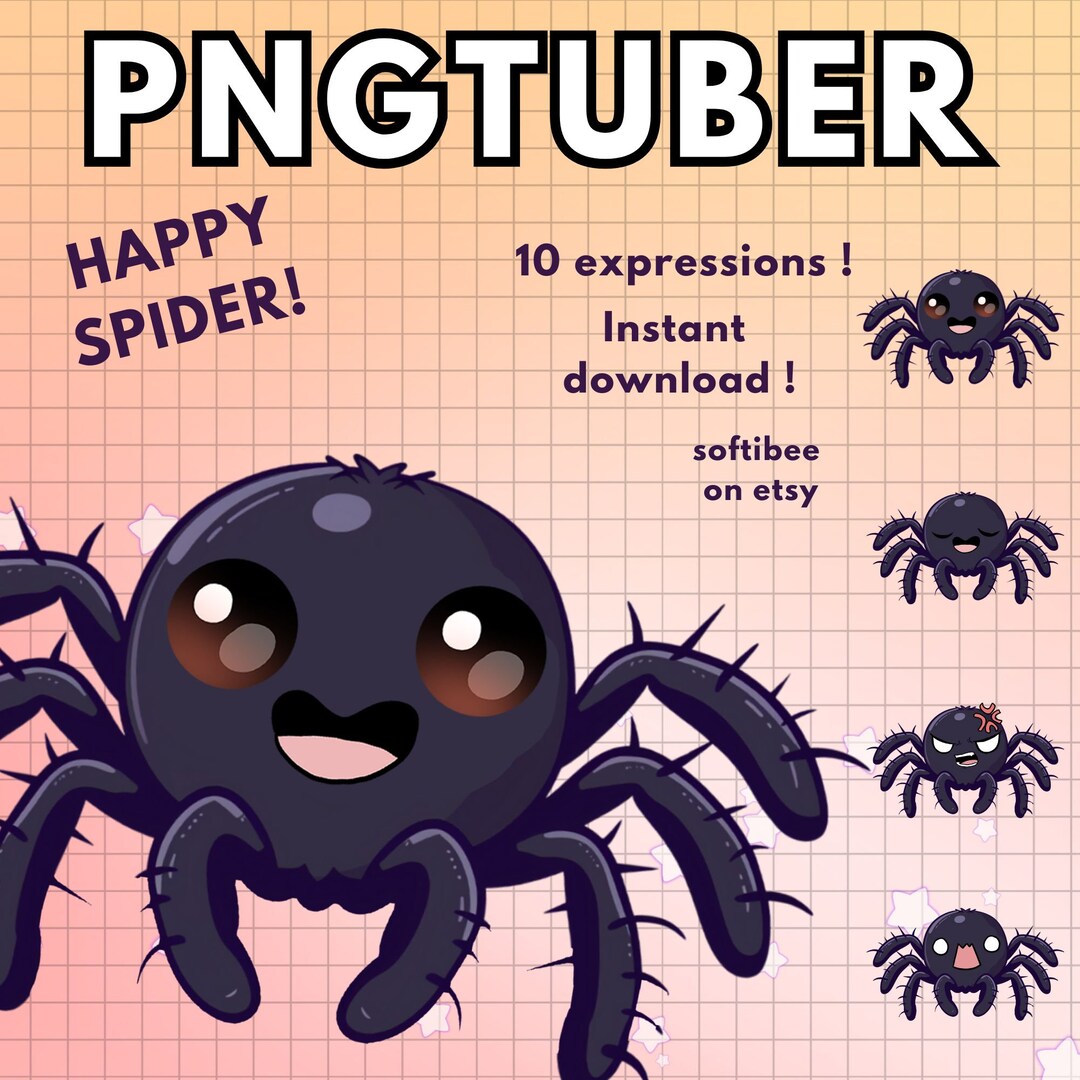 Vtuber Spider 10x | Chibi Pngtuber Model for Twitch & Youtube | Horror ...