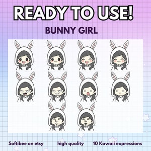 Vtuber Model Bunny Png Tuber Girl | 10x Adorable Expressions Veadotube ...