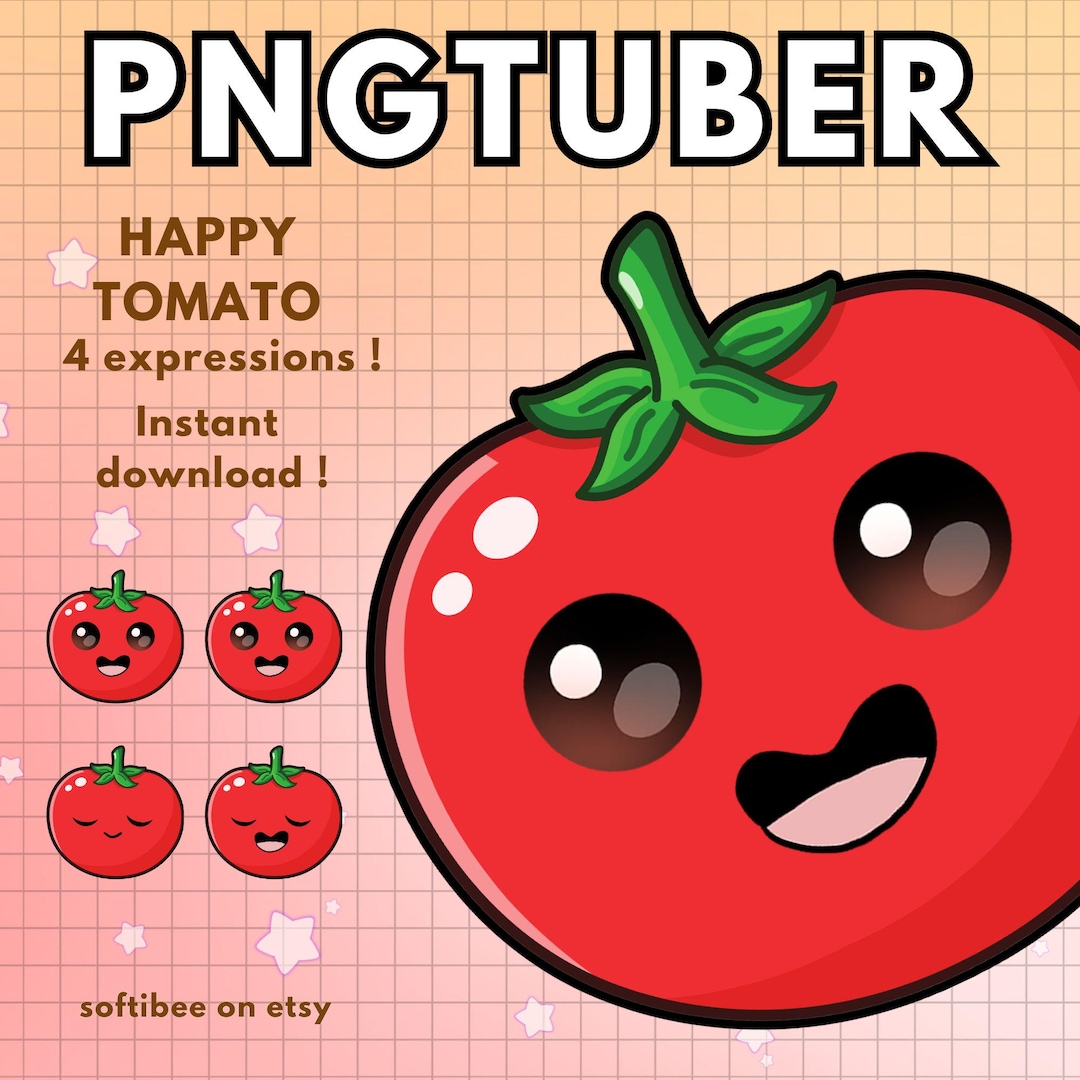 Tomato Pngtuber | 4x Kawaii Food Chibi Tomato Vtuber Model for Twitch ...