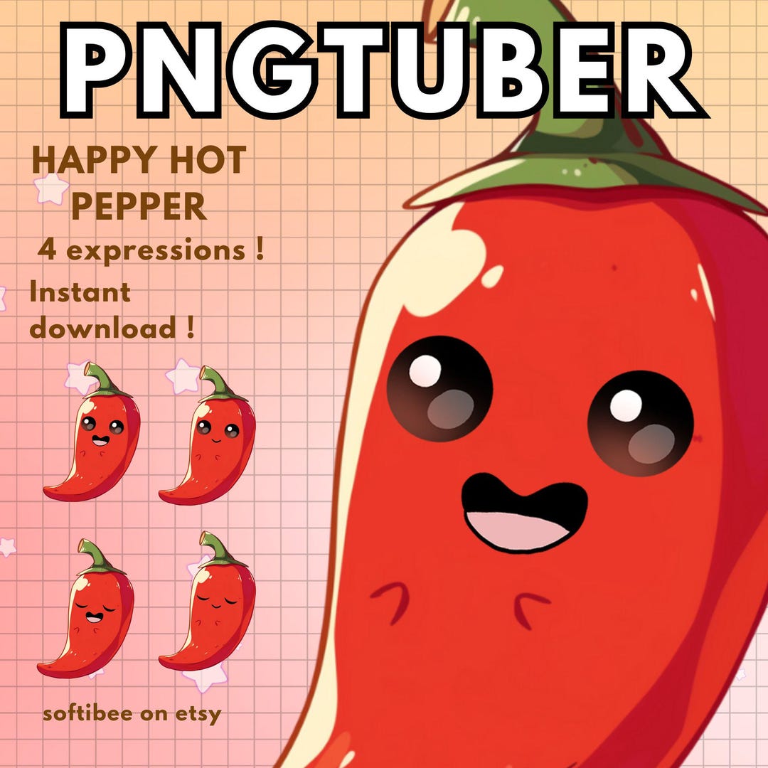 Pngtuber Pepper 4x | Funny Food Chibi Vtuber Model for Twitch & Youtube ...