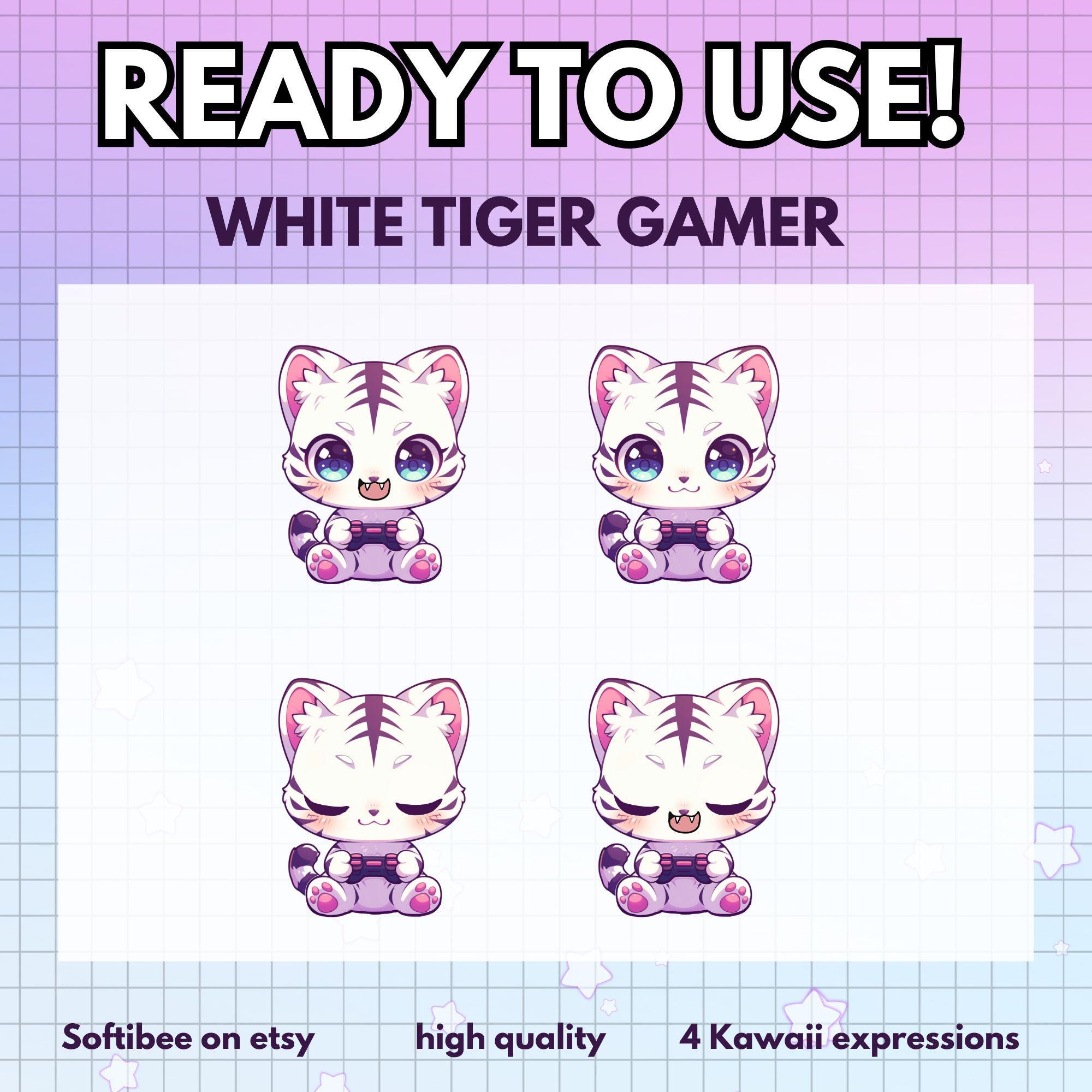 White Tiger Pngtuber Model | 4x Pngtuber Tiger Model Male Chibi Png ...