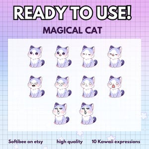 Pngtuber Cat Magical Vtuber Model for Twitch | 10x Png Tuber Reactive ...