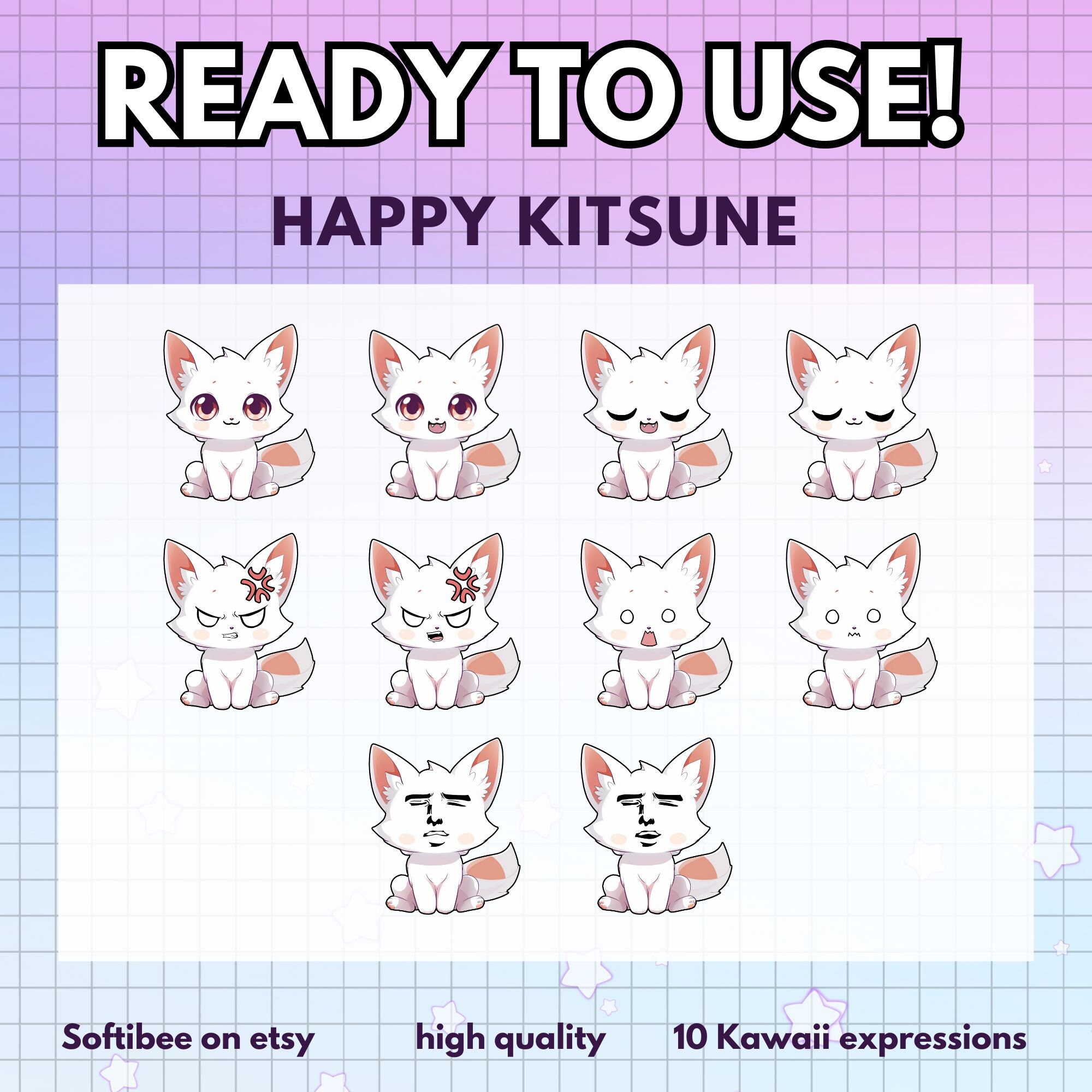 Kitsune Pngtuber X10 V-tuber Premade Png Tuber Vtuber Male Model Horror ...