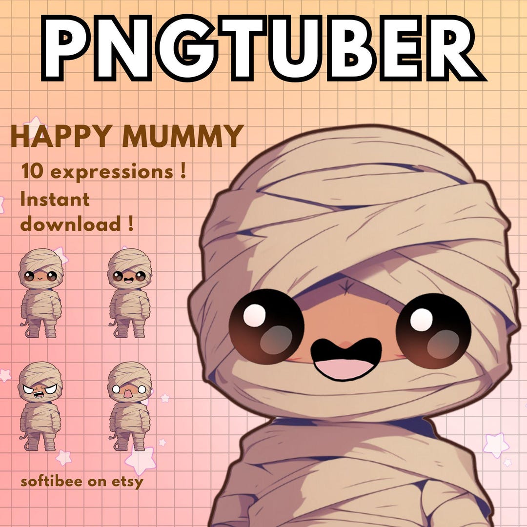 Mummy Pngtuber Male ! X10 Png Tuber Mummy Boy Anime Vtuber Model Male ...