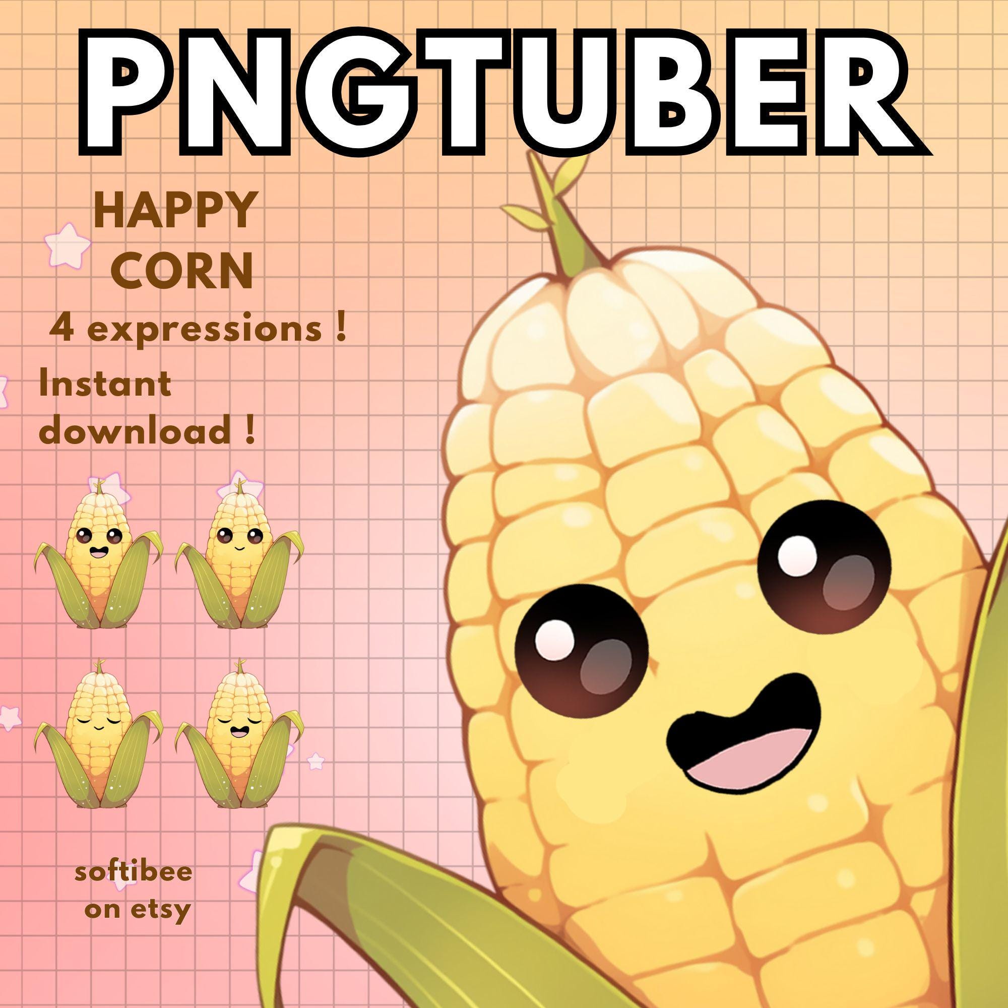 Png Tuber Corn ! 4x Cute Corn Vtuber Premade Giftuber Food for Vtubers ...