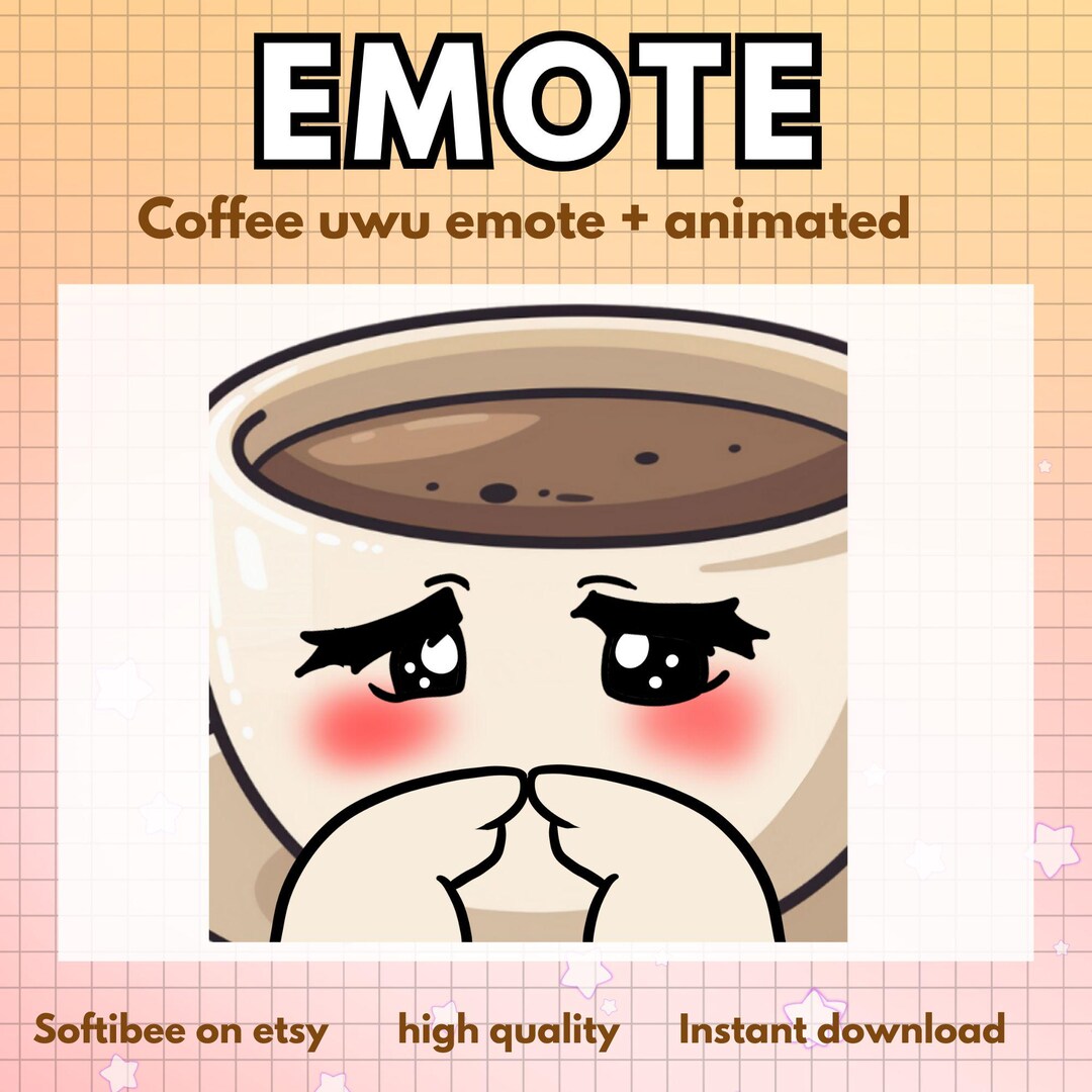 Uwu Kawaii Animated Coffee Emote | Chibi Cute Twitch Emote | Animated ...