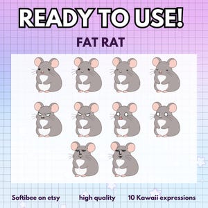 Pngtuber Fat Rat Vtuber Model for Twitch | 10x Grey Png Tuber Reactive ...