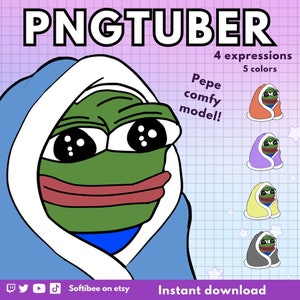 Vtuber Frog Pepe for Twitch | 4x Pepe Under Blanket Cozy Pngtuber ...