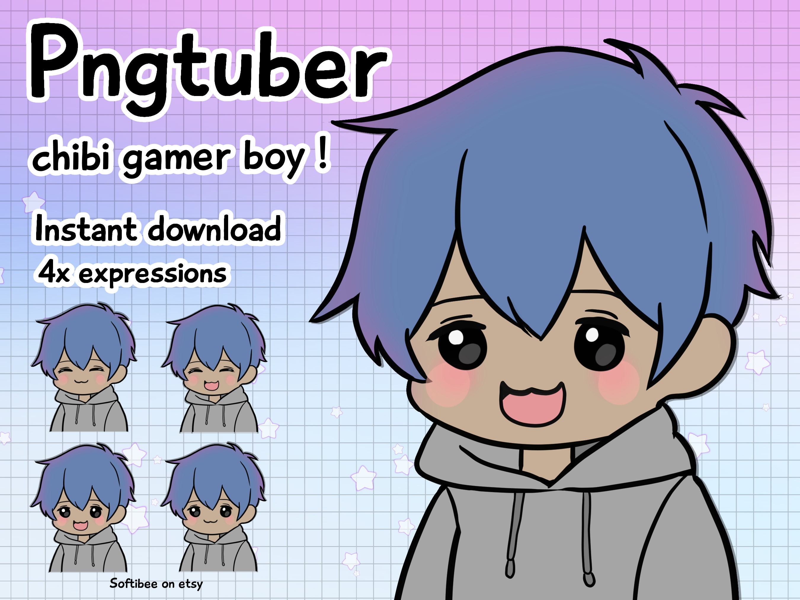 Vtuber Male Model Chibi Boy | Pngtuber Premade for Twitch Streamers ...