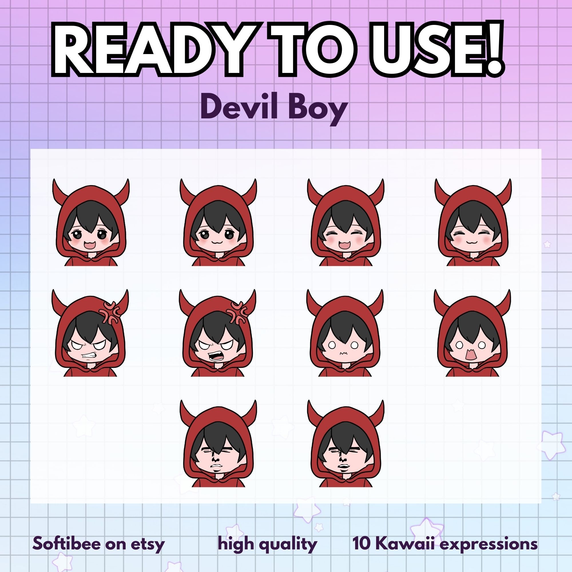 Pngtuber Male Model 10x Red Devil Png Tuber for Twitch Pngtuber Gamer ...