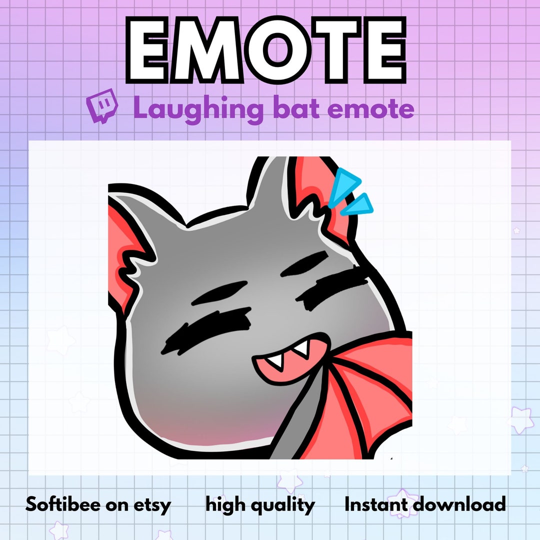 Emote Laughing Black Bat Single Discord Emote for Twitch Gamer ...