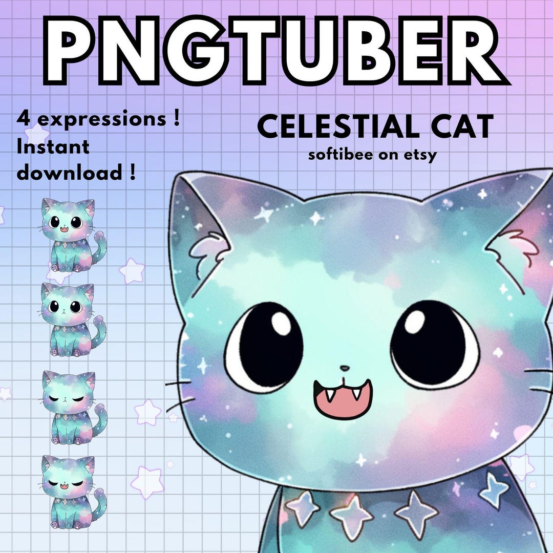 Cat Pngtuber Magical for Twitch Vtuber Model | 4x Png Tuber | V-tuber ...