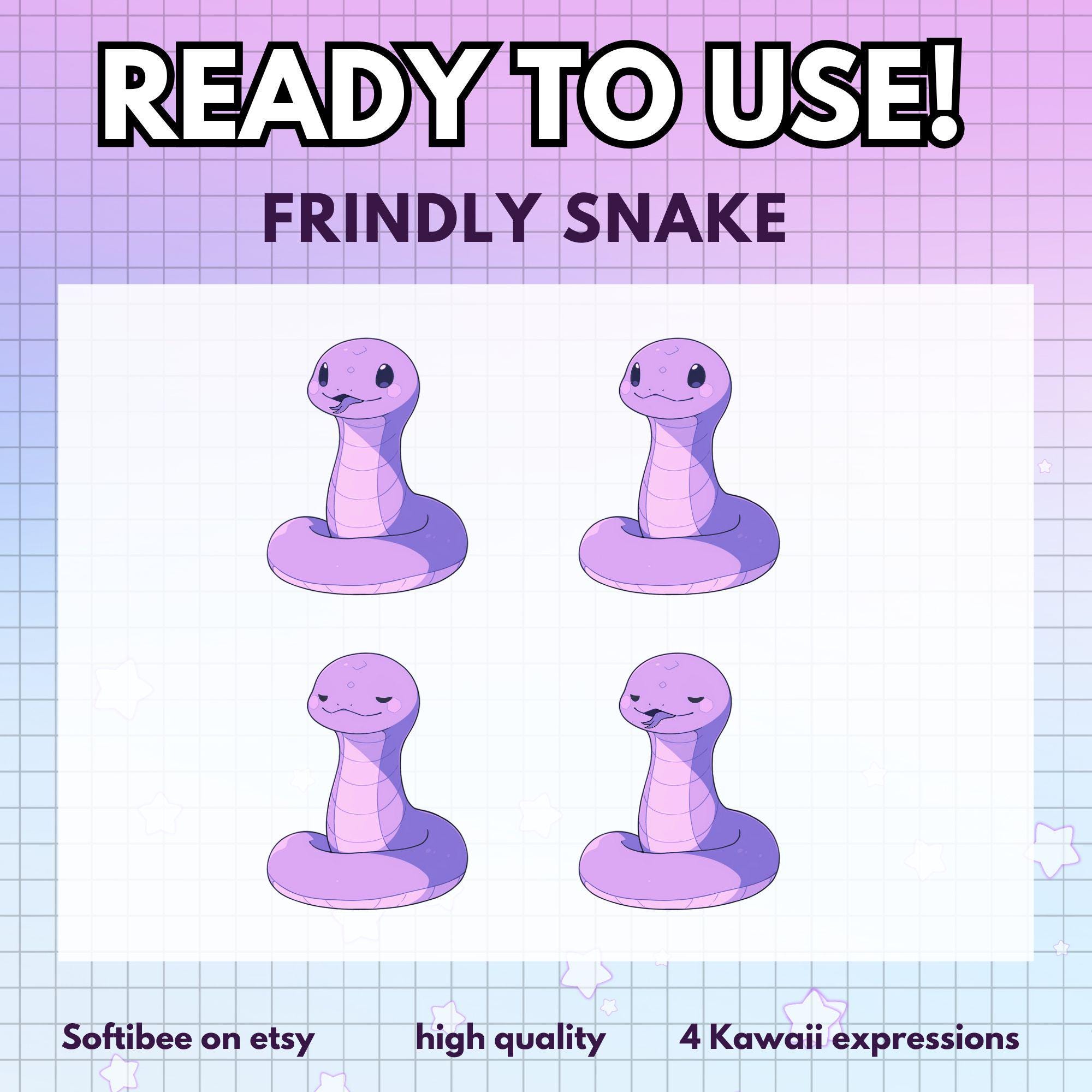 Pngtuber Snake Vtuber Model for Twitch | 4x Purple Reptile Png Tuber ...