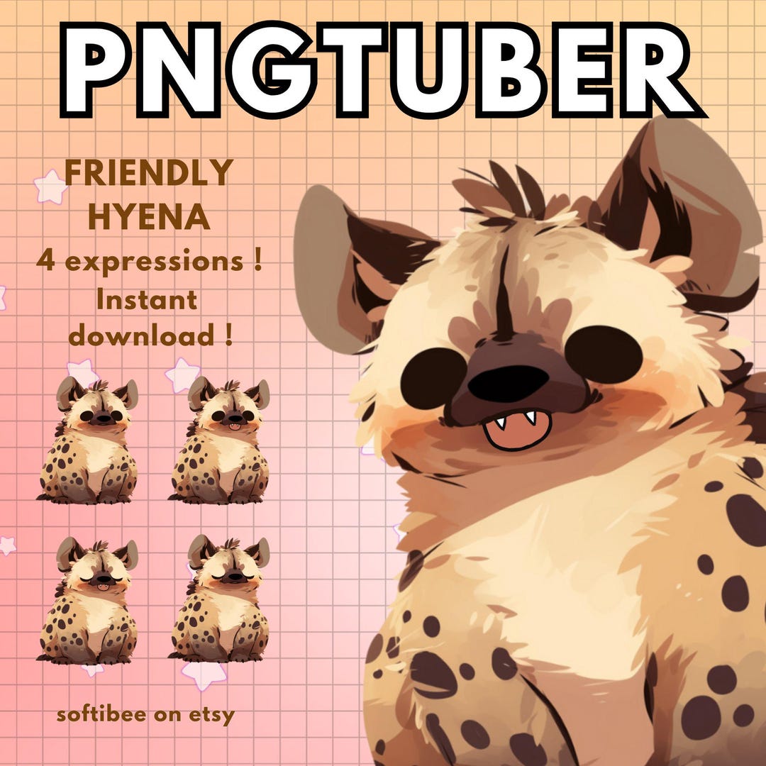 Hyena Pngtuber Twitch Furry Vtuber Model for Streaming | 4x PNG Tuber ...