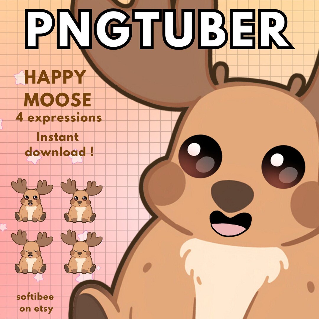 Moose Pngtuber Model ! Pre-made Vtuber Model / Animal Png Tuber for ...