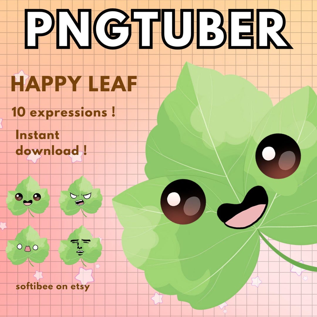 Leaf Pngtuber Twitch Plant Vtuber Model for Streaming | 10x PNG Tuber ...